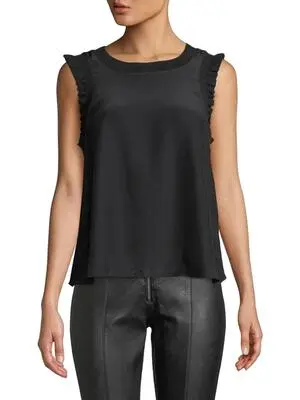 Cinq À Sept Lenore Sleeveless Silk Top - Black