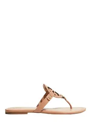 Tory Burch Miller Leather Sandals Light Sand Duplicate