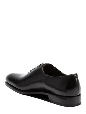 FERRAGAMO Angiolo Tramezza Whole-cut Leather Lace-up Shoes - Black