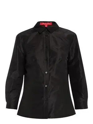 Carolina Herrera Taffeta Button-front Shirt - Black