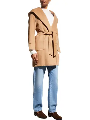 Max Mara Max Mara Rialto Camel Hair Hooded Coat Camel