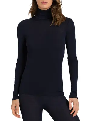 Hanro Hanro Woolen Silk Turtleneck Top Deep Navy
