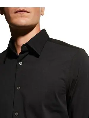 Theory Apos;s Sylvain Shirt In Structure Knit - Black