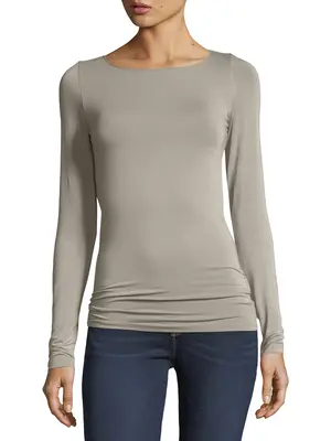 Majestic Filatures Majestic Filatures Soft Touch Long-Sleeve Top Stone