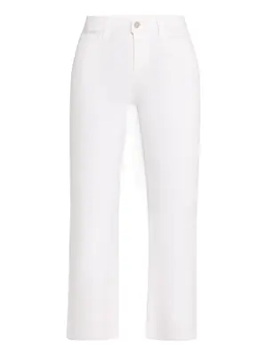 L & APOS;AGENCE L'Agence Kendra High-Rise Flare Jeans Blanc Coated