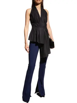 Adam Lippes Adam Lippes Neoprene Flare Pants Navy