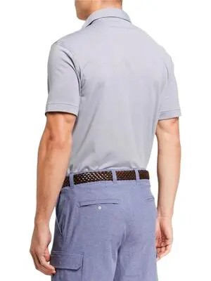 Peter Millar Men & Apos;s Jubilee Stripe Stretch-jersey Polo Shirt Iron