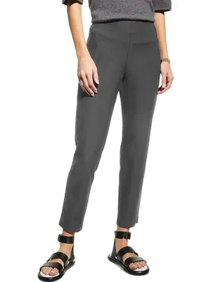 Eileen Fisher Eileen Fisher Washable Stretch Crepe Slim Ankle Pants Graphite