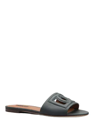 Dolce & Gabbana Cutout DG Flat Slide Sandals Foresta 1