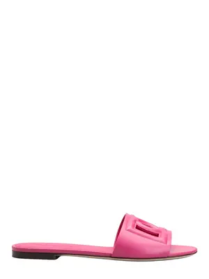 Dolce & Gabbana Cutout DG Flat Slide Sandals Lilac