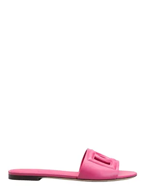 Dolce & Gabbana Cutout DG Flat Slide Sandals Pink