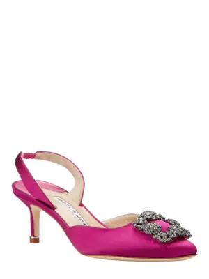 manolo blahnik - Hangisi Kitten-Heel Slingback Pumps