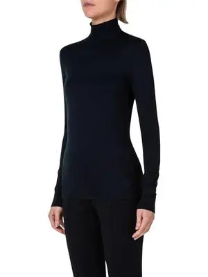 Akris Turtleneck Long-sleeve Top - Black