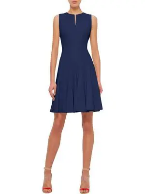 Akris Sleeveless Zip-front A-line Dress - Navy