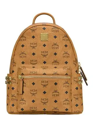 Mcm MCM Stark Visetos Small Side-Stud Backpack Beige/black