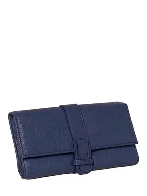 BEY-BERK Bey-Berk Haley Jewelry Clutch Blue