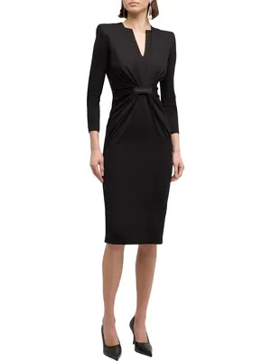 Giorgio Armani Giorgio Armani Milano Stitch Midi Dress Black