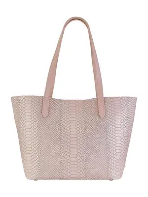 Gigi New York Snake-print Leather Tote Bag - Nude