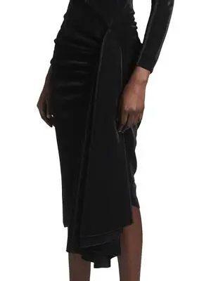 Giorgio Armani Iridescent Jersey Midi Dress - Black