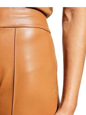 Alice + Olivia Dylan High-waist Faux-leather Pants - Camel