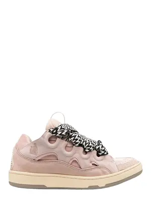 LANVIN Curb Leather Sneakers Pink