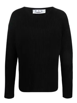 Off-White Diag Stripe Round-neck Jumper - Black