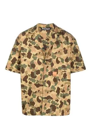 Palm Angels Camouflage-print Short-sleeve Shirt - Brown