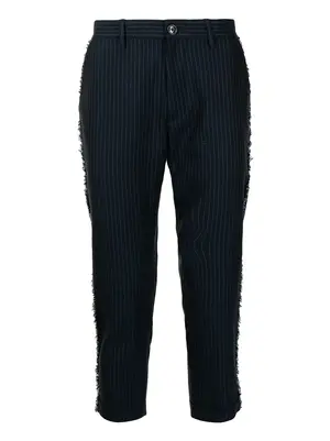 PORTS V Frayed-Edge Cropped Trousers
