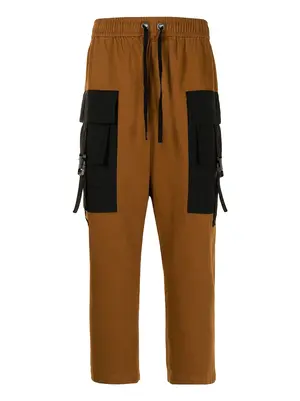 PORTS V Contrasting Panel Cropped Trousers - Brown