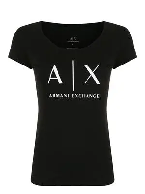 Armani Exchange Cotton Logo T-shirt - Black