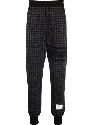 Thom Browne Houndstooth-check Track Pants - Black