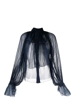 ATU BODY COUTURE Sheer Blouse - Blue