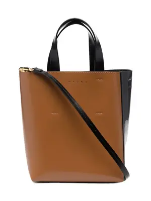 Marni Marni Logo-Detail Leather Tote Bag Black