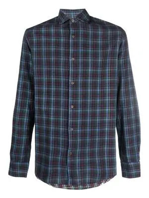 DEPERLU Check-print Long-sleeve Shirt