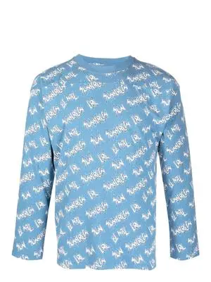 ERL Graphic-print Long-sleeve T-shirt - Blue