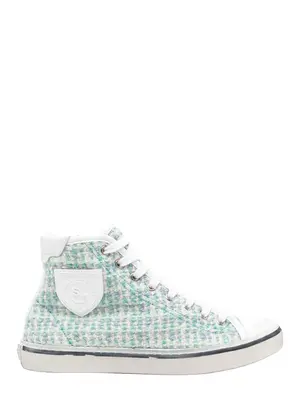 Saint Laurent Logo-patch High-top Sneakers - Green