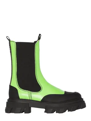 GANNI Chunky-sole Ankle Boots - Green