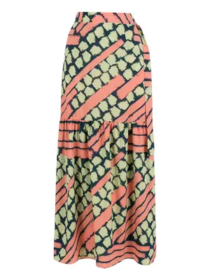 BRIGITTE Abstract-pattern Maxi Skirt - Multicolour