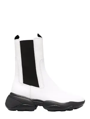 Hogan Mid-calf Leather Boots - White