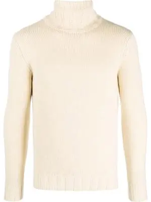 DELL'OGLIO Knitted Wool Jumper - White