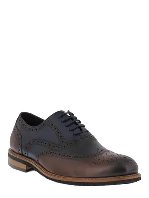 SPRING STEP SHOES Spring Step Niko Leather Wingtip Oxford Navy Multi
