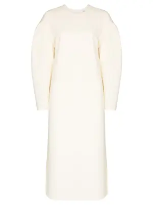 TIBI Dropped Shoulder Puffer Sleeve Dress