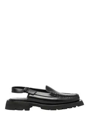 Hereu Slingback Leather Loafers - Black