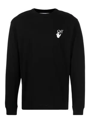 Off-White Logo-print Long-sleeve Top - Black
