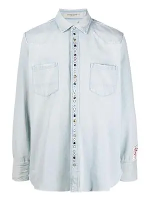 GOLDEN GOOSE Golden Collection Bleached Denim Shirt - Blue