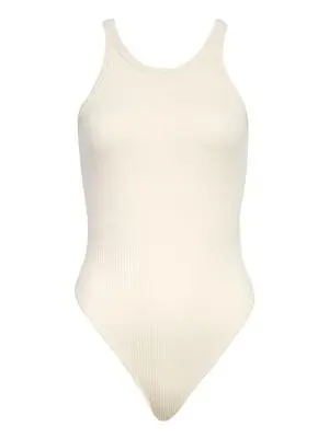 Good American Chunky Rib Tank Bodysuit - Bone001