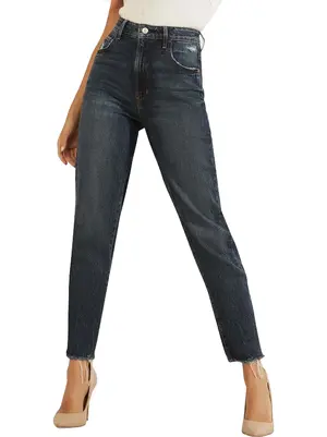 Guess GUESS Distressed Mom Jeans Rubicon Dark