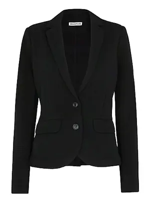 Whistles Slim Tailored Cotton Blazer - Black