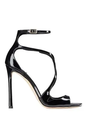 JIMMY CHOO Azia 110 Patent Leather Sandals - Black
