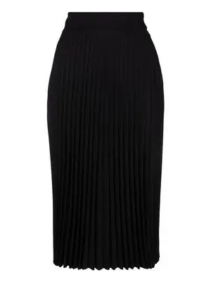Off-White High-waisted Pleated Midi Skirt - Black